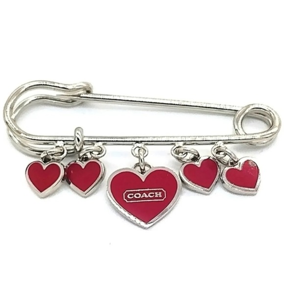 Coach | Jewelry | Coach Kilt Pin Scarf Pin Tin With Laquer Hearts Hr18 ...